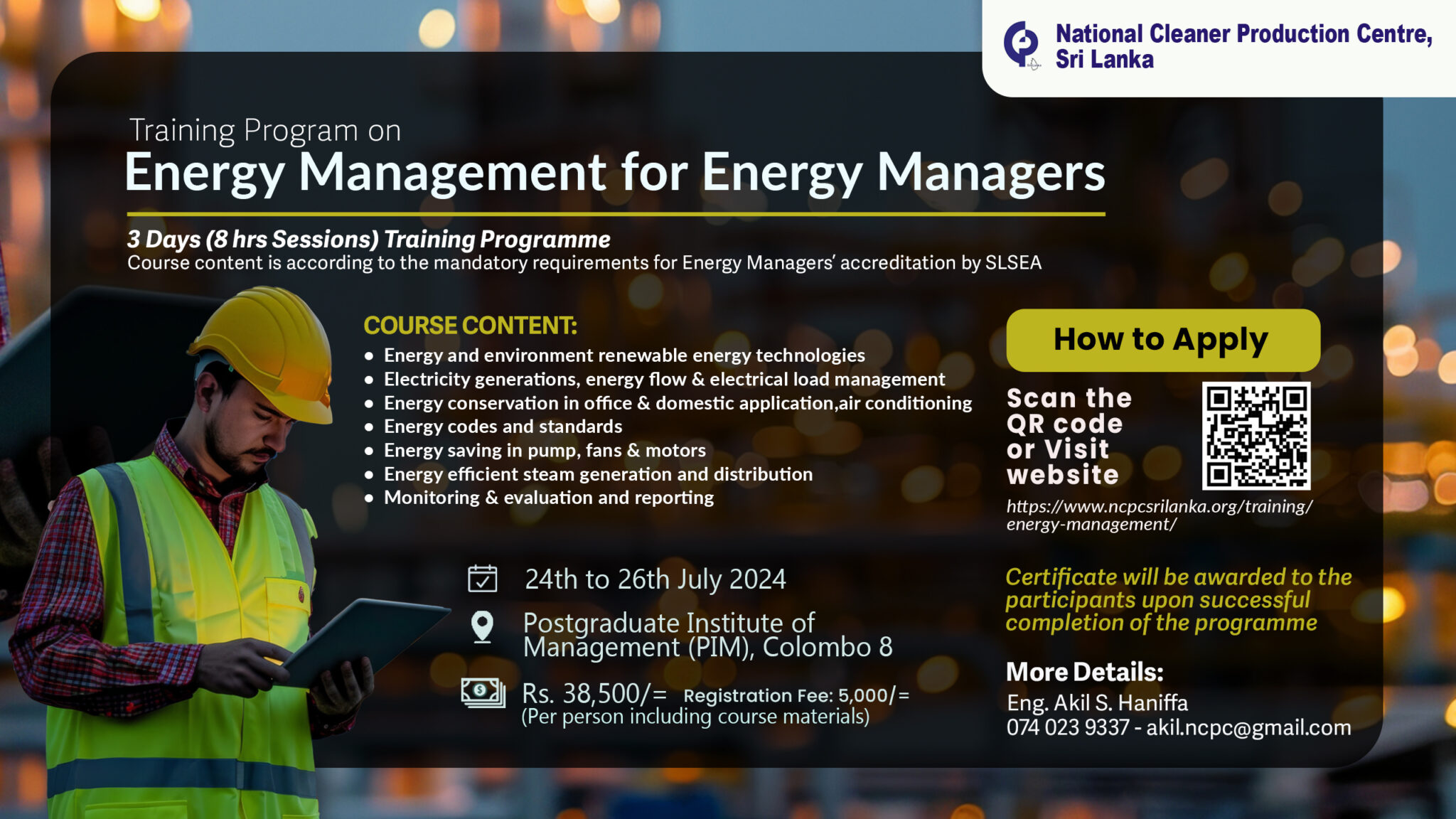 Training programme on Energy Management – NCPC